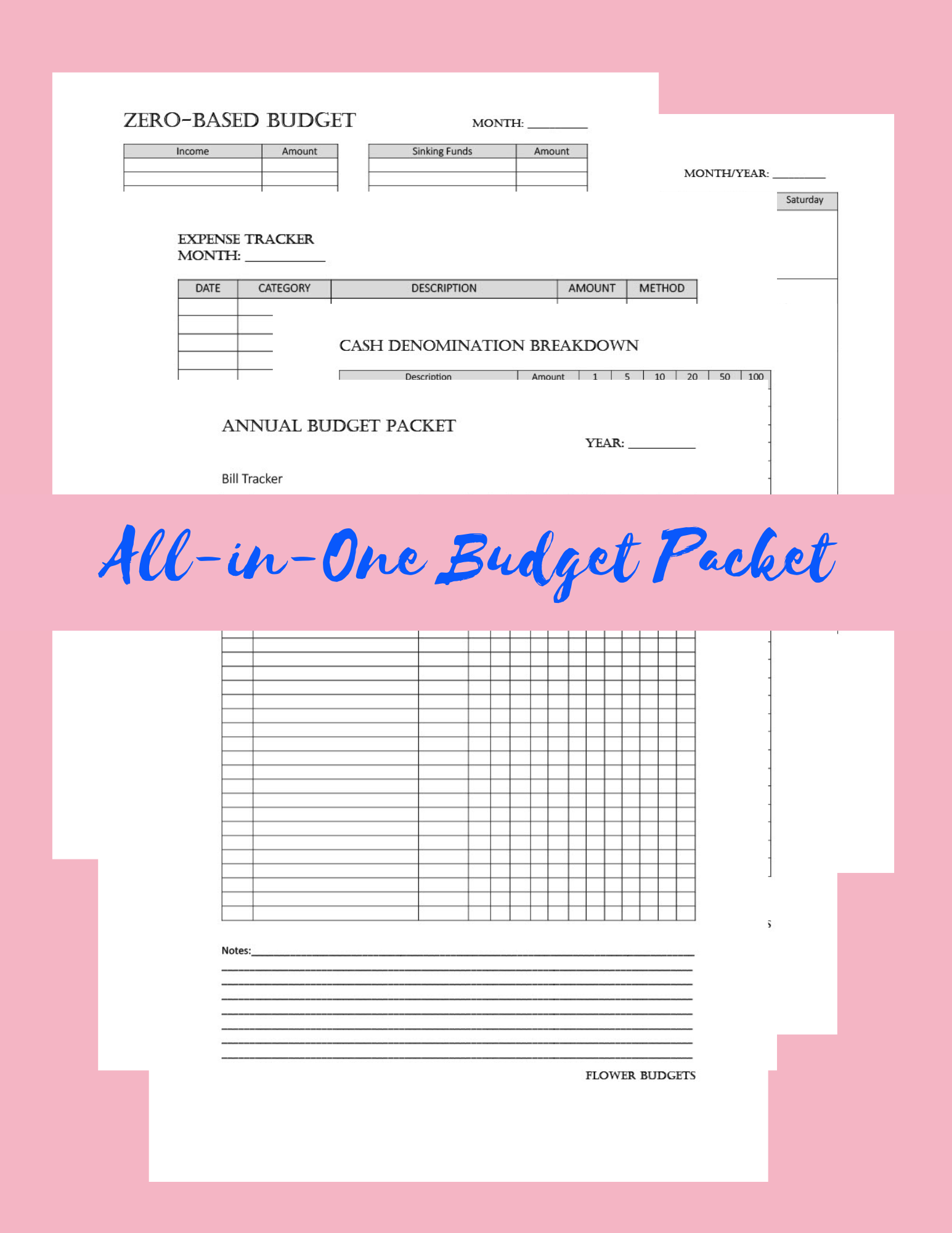All-in-One Budget Printable Packet (Digital Download) – Flower Budgets