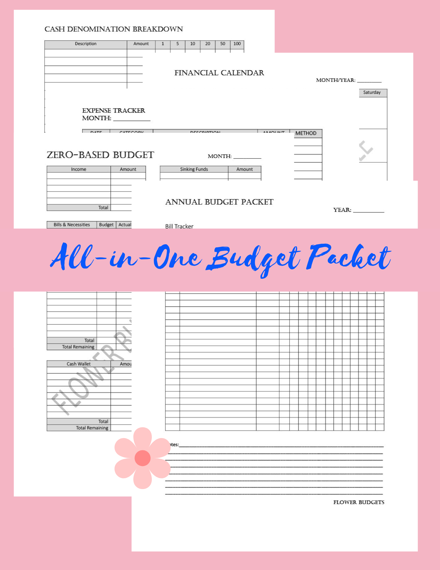 All-in-One Budget Printable Packet (Digital Download) – Flower Budgets